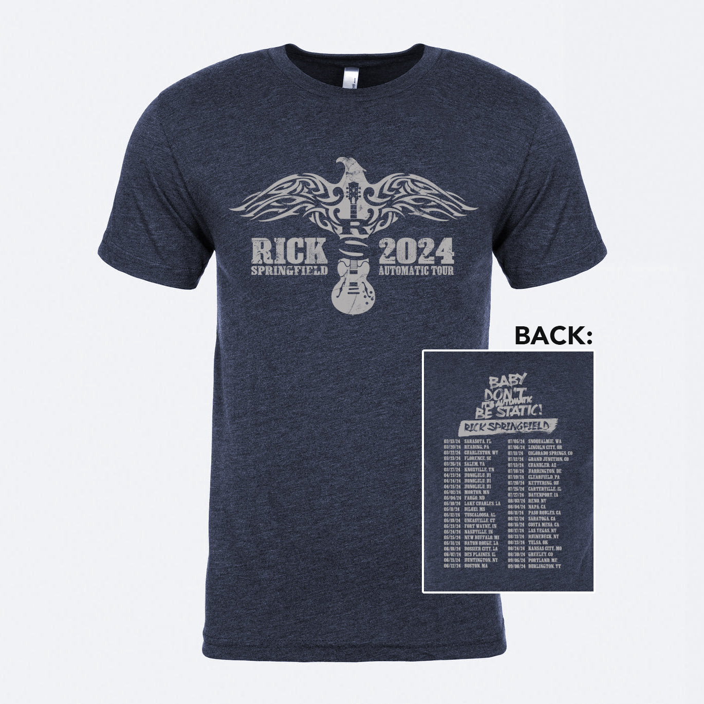 2024 Tour Vintage Soft Rick Springfield T-shirt (with dates only ...